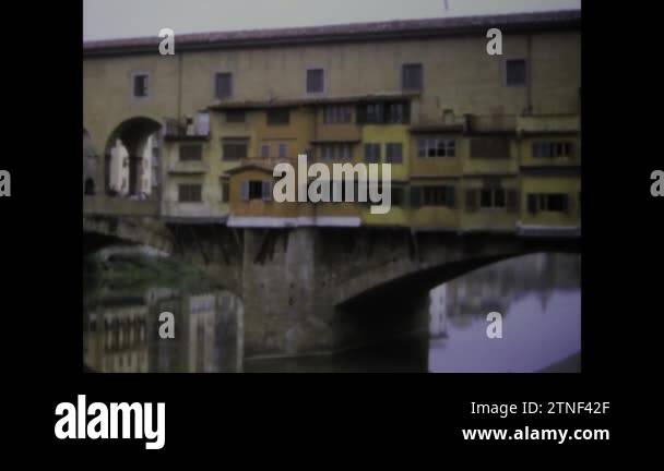 Florence, Italy may 1972: Historic video capturing the iconic Ponte ...