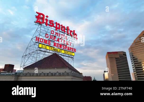 Video of Aerial video pedestal up from below Dispatch Newspaper ...