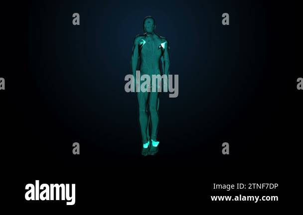 Rotating Human skin body, Blue X-ray light Stock Video Footage - Alamy