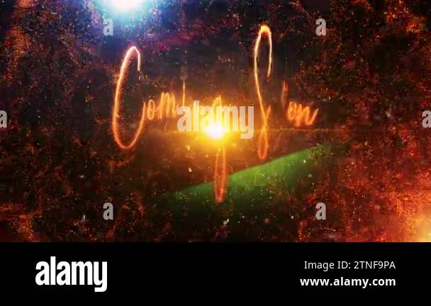 Coming Soon golden text word cinematic title with Pan african flag ...