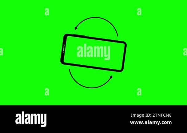 Rotate your phone icon animation with green screen background Stock ...