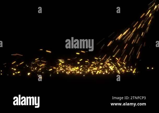 4K Special effect of spark particles on Black Background. Sparks from ...