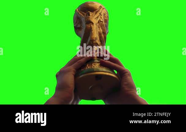 FIFA World Cup Trophy and a Deluge of Papers Against Green Screen ...