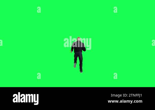 Criminal man and drug addict gangster with athletic body in green ...