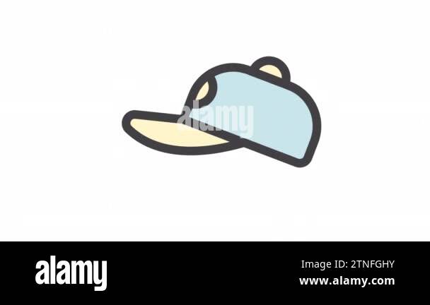 Cap, Summer animated icon on transparent background Stock Video Footage ...
