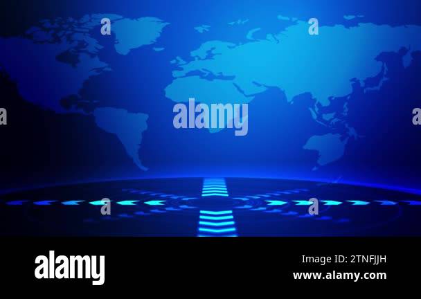 Abstract background technology concept. World map and cyber technology ...