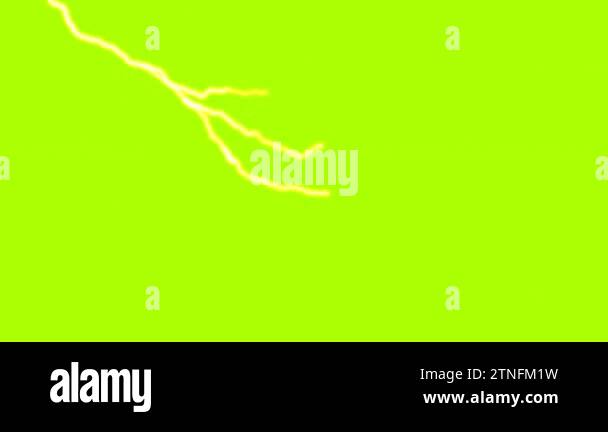 Lightning Strike flashing thunderstorms discharge Green screen. Heavy ...