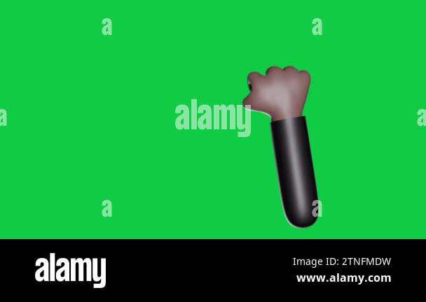 A set of 3D animated hand gesture Zoom Out on a green screen background ...