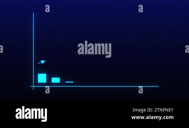 Digital blue bar chart with growing business concept. Hi-tech style ...