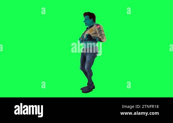 3D blue fighting cartoon man cheering after success and winning the ...