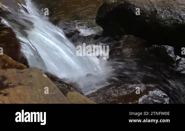 The view of the waterfall with rocks and clear water, this waterfall ...