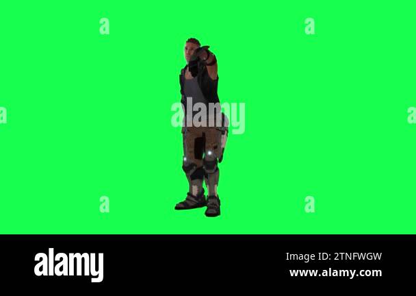 Military warrior soldier dancing after victory from right angle on ...