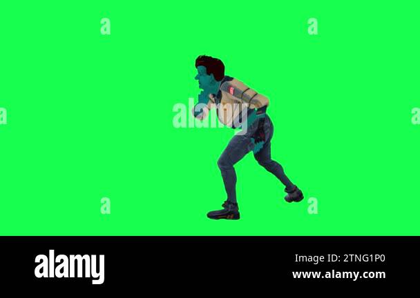 3d animated warrior man dancing from right angle on green screen 3D ...