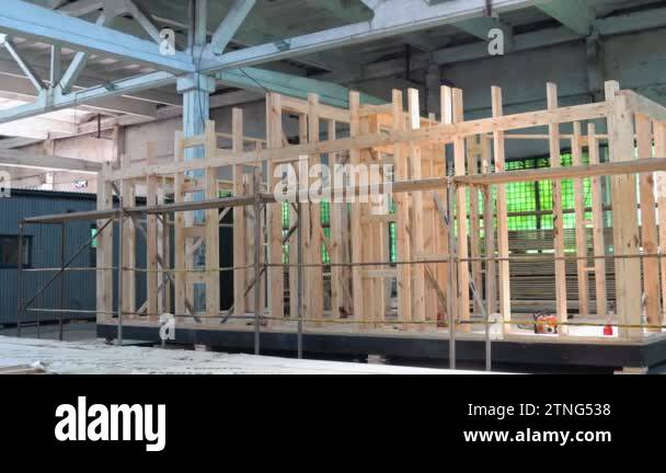 The frame of the new modular house. Construction of new and modern ...