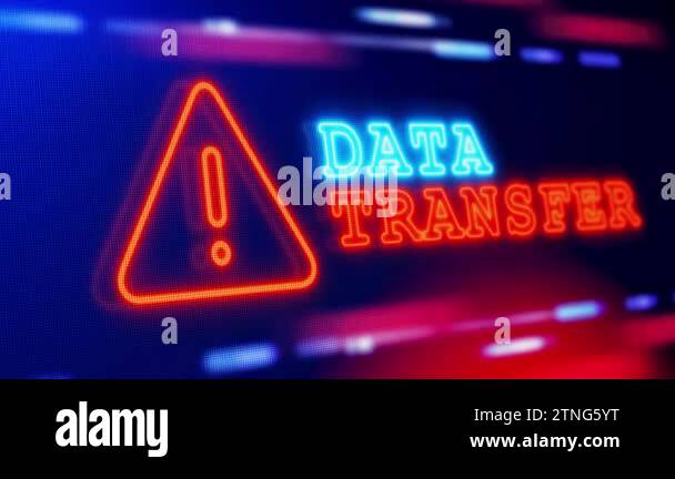 Data transfer Warning Alert Screen loop Blinking glitch error Animation. concept of interface ...