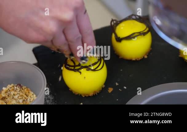 Preparation handmade chocolate candies, close up. confectionery factory ...