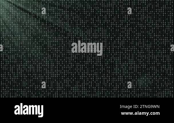 Matrix Rain Of Digital Hex Code. Computer Generated Abstract Technology