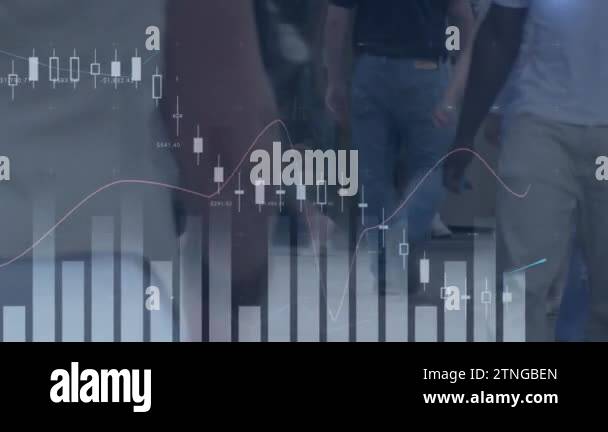 Animation of multiple graphs moving over diverse crowd walking on ...