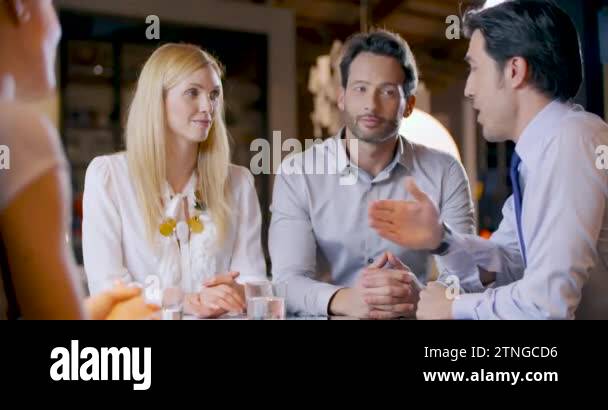 Corporate business team work office meeting.Four caucasian businessman ...