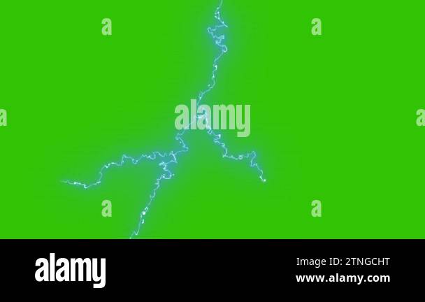 Lightning Strike flashing thunderstorms discharge Green screen. Heavy ...