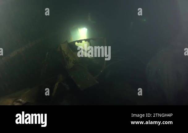 Scuba divers swims on the Shipwreck Swedish ferry MS Zenobia. Wreck ...