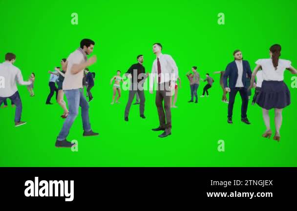 3D animation of a European crowd dancing and having fun on the beaches ...