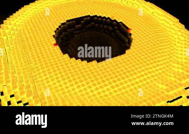 Seamless 3D pixel geometric gold abstract polygon square block circle ...