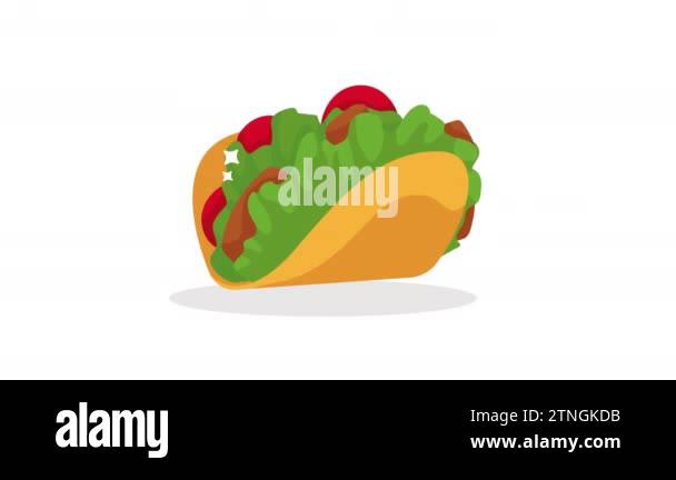 mexican culture delicious taco animation 4k video animated Stock Video ...