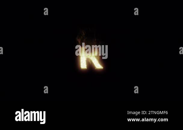 Fire Letter R. Burning Letter. Fire Text. Alpha Channel. Transparent ...