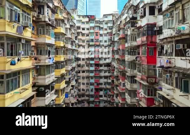Yick Cheong and Yick Fat old apartment house exterior architecture in ...