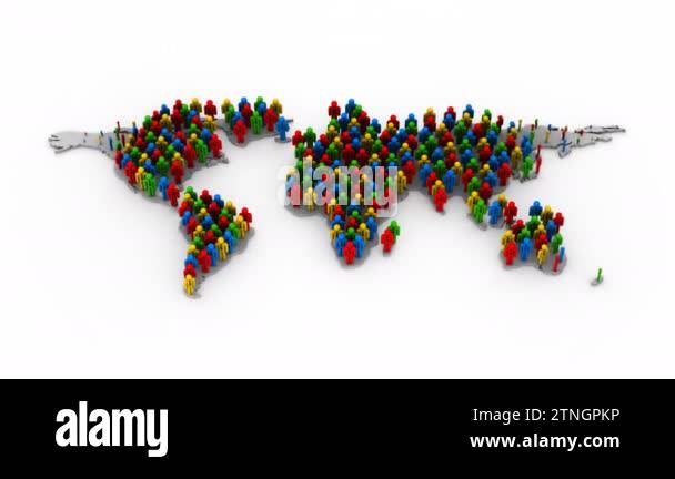 People Form a Map of the World Stock Video Footage - Alamy