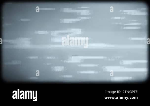 Glitch and cathode ray tube. Black and white screen of an CRT ...
