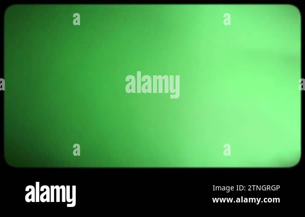 Old green screen of a television. Retro 80s, 90s. Vintage effect of an ...