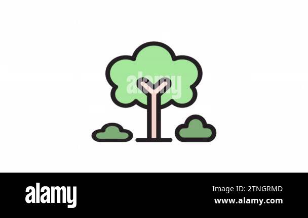 Tree, Spring animated icon on transparent background Stock Video ...