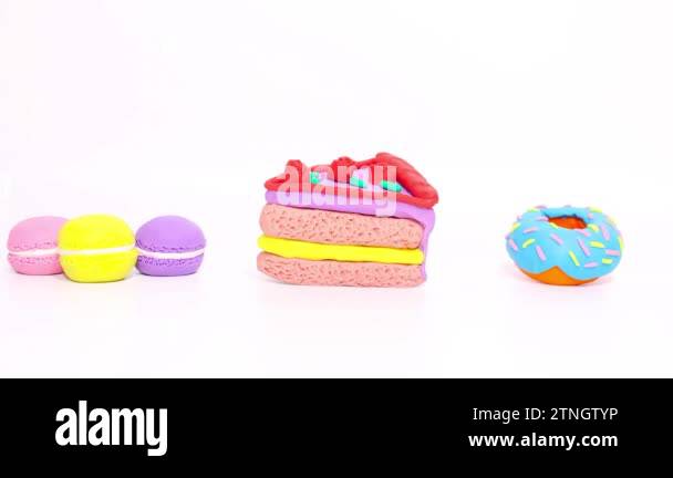 Plasticine stop motion animation. Concept of healthy eating and ...