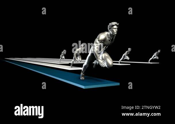 Business Leader or Leadership Concept with Team Racing Stock Video ...