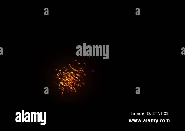 4K Special effect of spark particles on Black Background. Sparks from ...