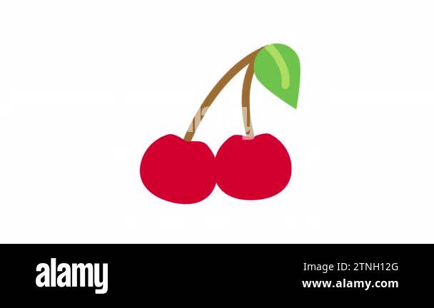 Cherry, Fruits animated icon on transparent background Stock Video ...