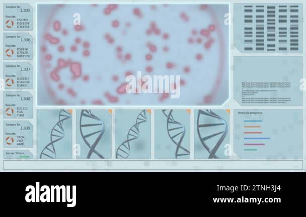 Interactive Interface of 3D DNA Structure and Red Biological Viral ...