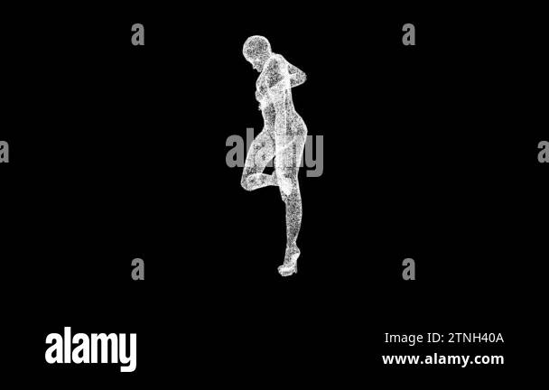 3d Pin Up Girl Rotates On Black Bg Glamour Concept Beauty Smiling