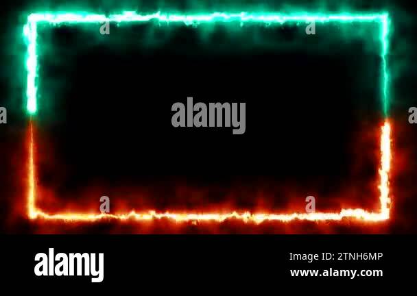 An animated lightning border frame on a black background electrifies ...