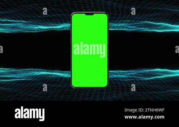 Mobile screen frame for images and copy text. Green screen smartphone ...
