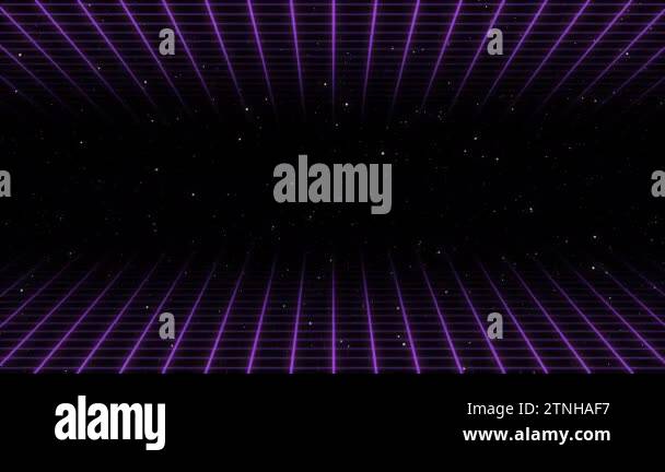 Retro Background Futuristic Grid landscape of the 80s and 90s Style ...