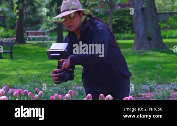 Videographer using camera rig for record video scene b-roll. Filming ...