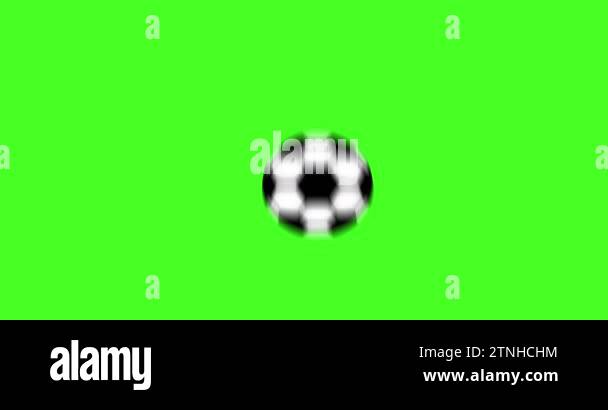 Bouncing black and white soccer ball, on a green background, 4K ...
