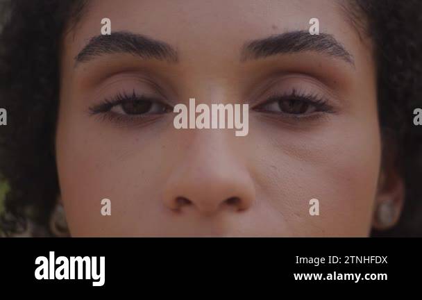 Female Eyes Open in Slow Motion Extreme Close Up, Woman Face Looking At ...