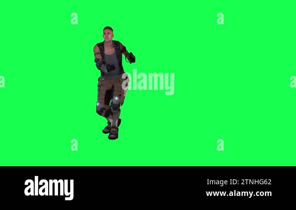 Energetic warrior soldier dancing samba front angle on green screen 3D ... Energetic warrior soldier dancing samba front angle on green screen 3D ...