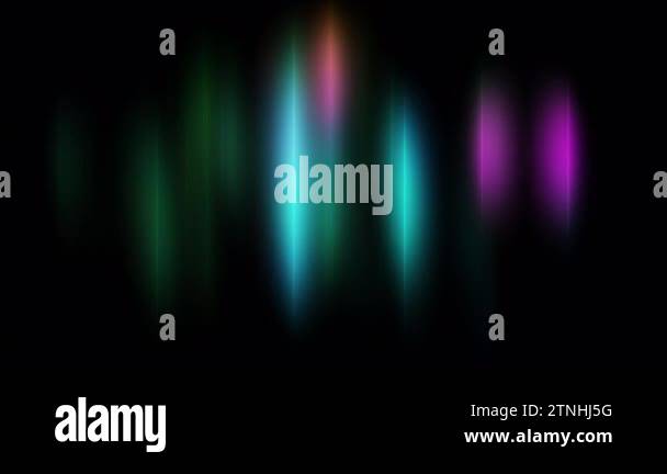 Rainbow holographic flashes on a black screen. Northern lights ...