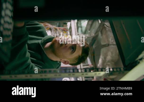 focused hacker data center hacking software system vulnerable cyber security server room ...