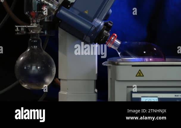 Rotary evaporator in chemical lab. Science background rotary evaporator ...